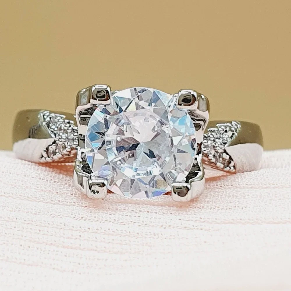 Jewelry | Beautiful Engagement Pure Cubic Silver Rings For Women ...